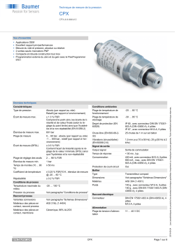 Baumer CPX - Data Sheet, Installation and operating instructions ...