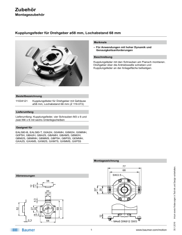 Baumer Spring coupling for encoders Mounting hollow shaft encoder ...