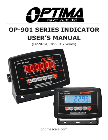 Optima Scale OP-901 Indicator Owner's Manual | Manualzz