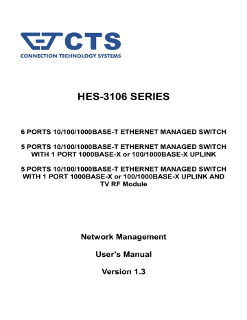 CTS HES-3106 User Manual - Network Switch Configuration Guide | Manualzz
