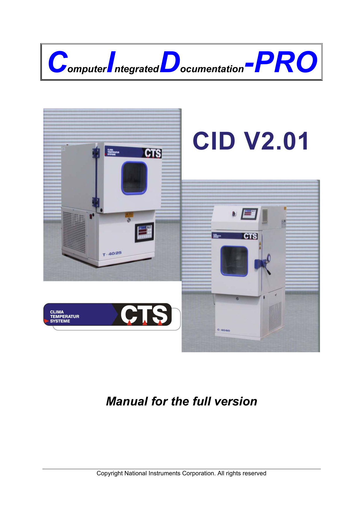 CTS CID-Software V2.01 User Manual | Manualzz