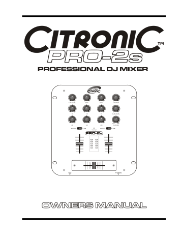 Citronic PRO-2s Owner Manual | Manualzz