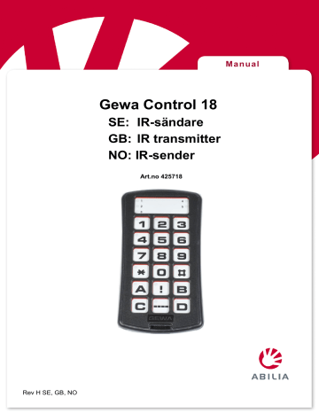 Abilia 425718 - Gewa Control 18 Brukermanual | Manualzz
