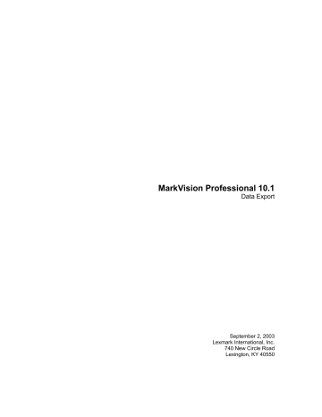 Lexmark MARKVISION PROFESSIONAL Owner Manual | Manualzz