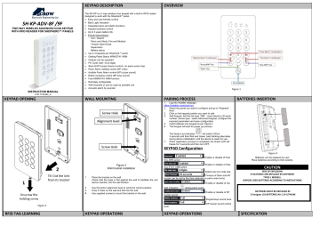 Crow SH-KP-ADV-8F Wireless Keypad Installation Instructions | Manualzz