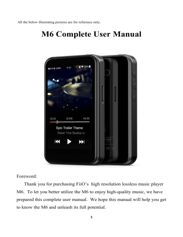 FiiO M6 MP3 Player User Manual | Manualzz