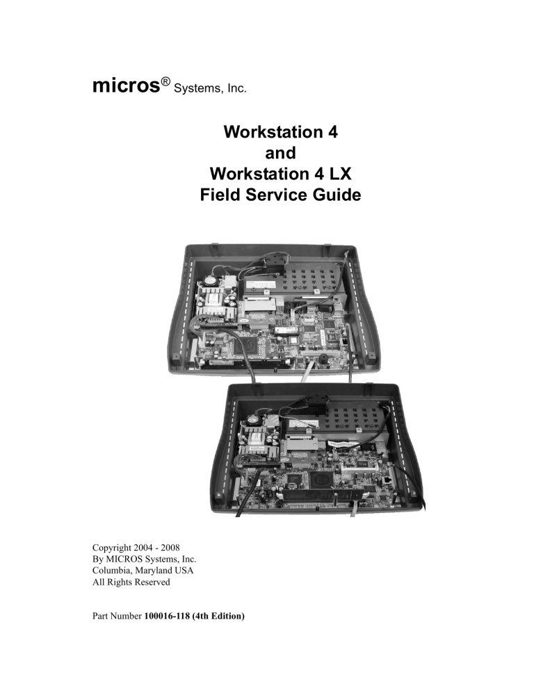 Micros Systems Workstation 4, Workstation 4 LX User manual | Manualzz