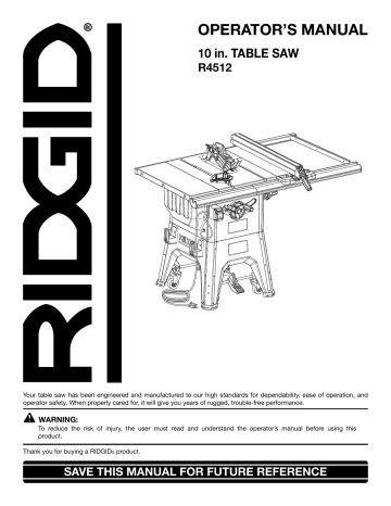 RIDGID R4512 Operator's Manual | Manualzz