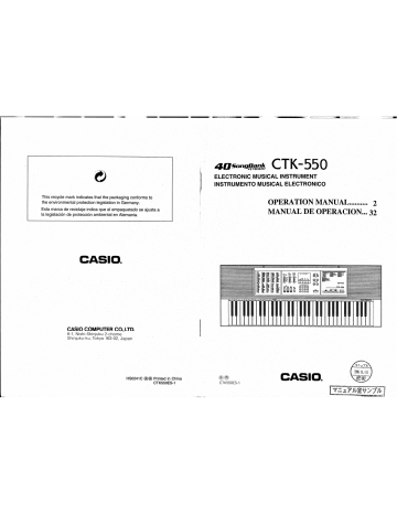 Casio CTK-550 Operation Manual | Manualzz