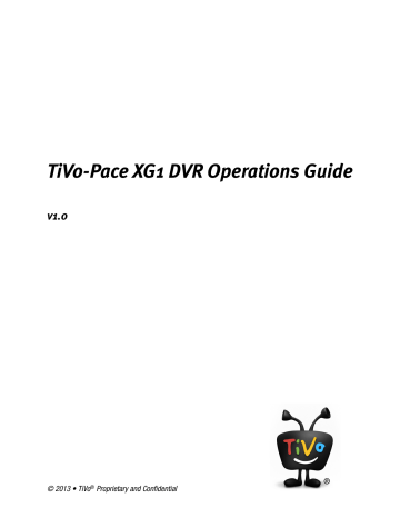 TiVo Pace XG1 Operation Manual | Manualzz