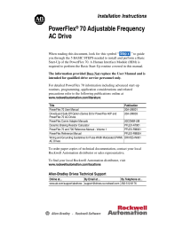 Allen-Bradley PowerFlex 70 - User manual, Installation manual ...
