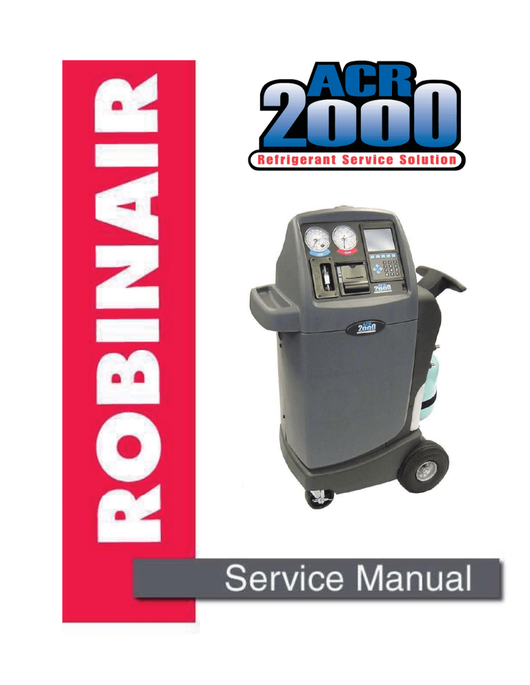 Robinair ACR 2000 User manual | Manualzz