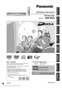 Panasonic Diga DMR-ES20 - User manual, Operating instructions