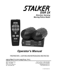 STALKER DSR 2X Direction Sensing Radar User Guide | Manualzz