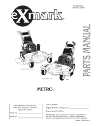 Exmark metro - Operator's manual, Owner's manual, Setup Guide