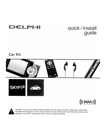 Delphi XM SKYFI3 Quick Install Manual | Manualzz