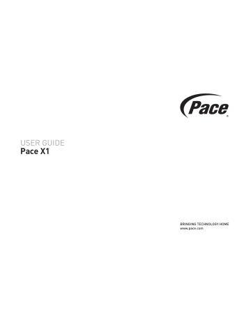 Pace xfinity X1 User Manual | Manualzz