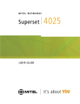 Mitel Superset 4025 User Manual | Manualzz