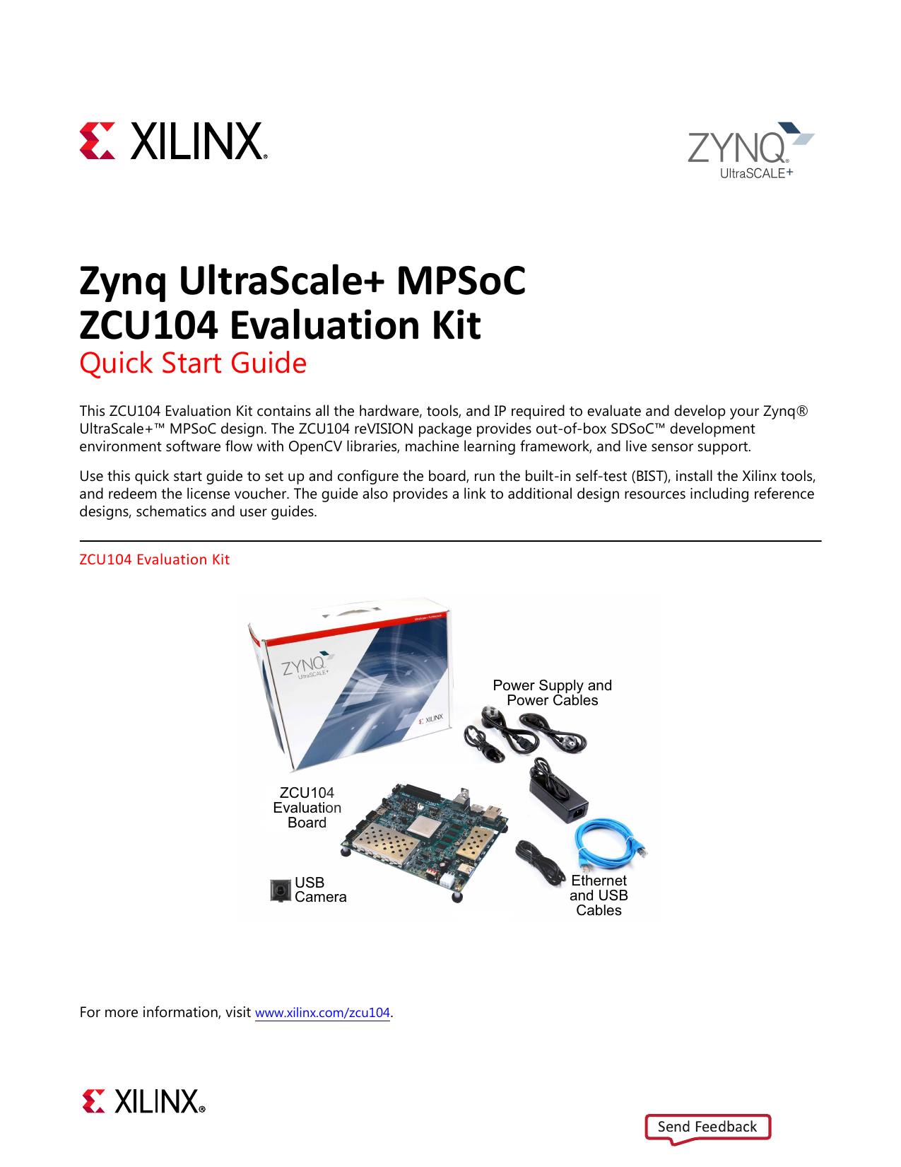 Xilinx Zynq UltraScale+ ZCU104 Quick Start Manual | Manualzz