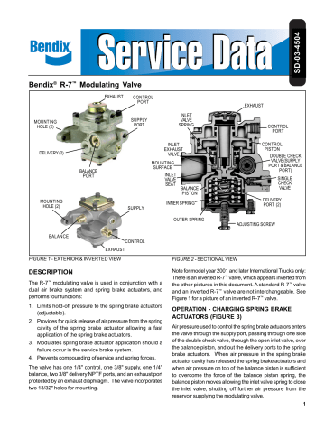 BENDIX R-7 MODULATING VALVE Manual | Manualzz