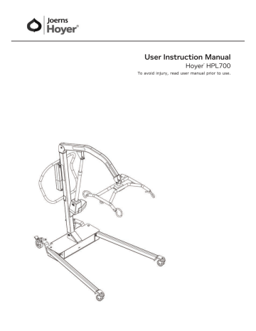 11. Specifications. Joerns Healthcare Hoyer HPL700 | Manualzz