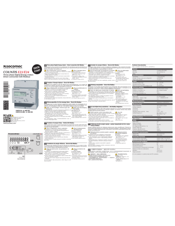 socomec COUNTIS E23 Quick Start | Manualzz