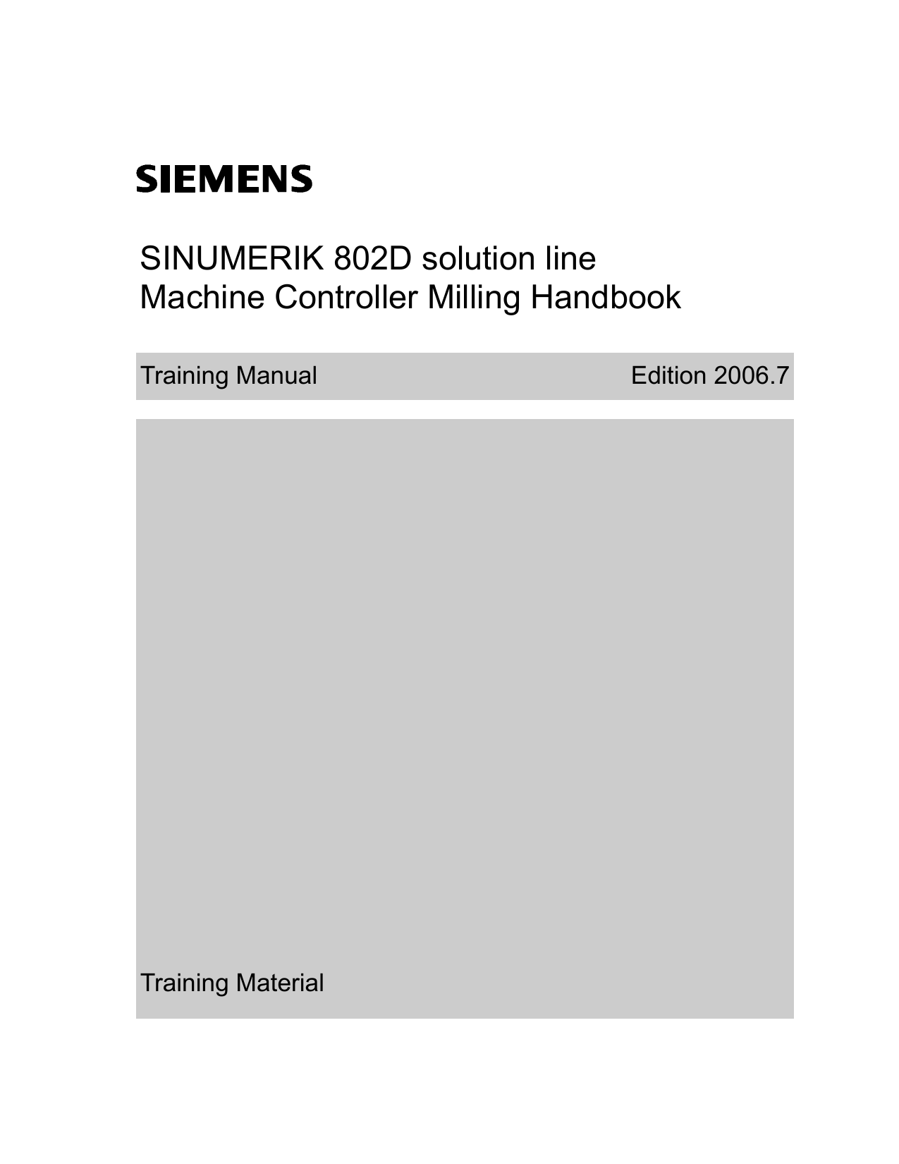 Siemens SINUMERIK 802D, SINUMERIK 802D sl Training Manual | Manualzz