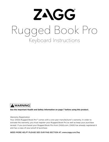 Zagg Rugged Book Pro Instructions Manual | Manualzz