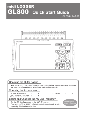 GRAPHTEC midi LOGGER GL800 Quick Start Manual | Manualzz