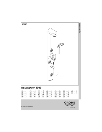 Grohe Aquatower 3000 Installation Instructions Manual | Manualzz