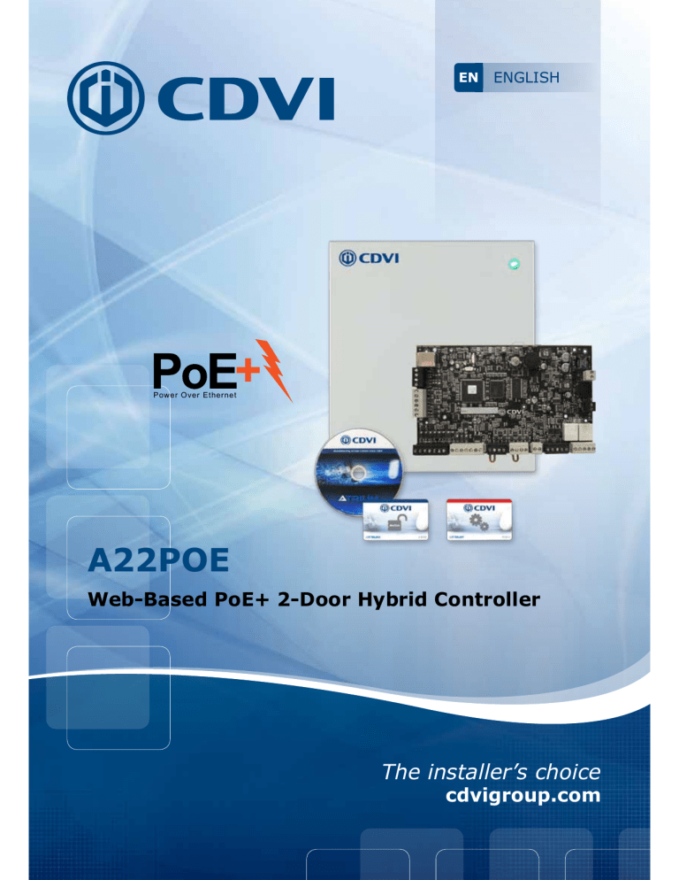 CDVI ATRIUM A22POE Installation guide | Manualzz