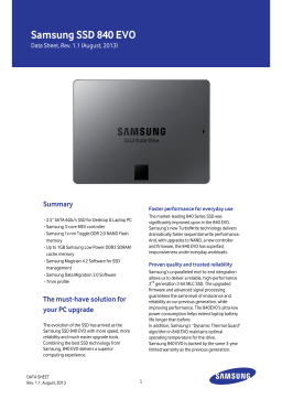 Samsung 840 EVO - Data Sheet, Specification, User Guide