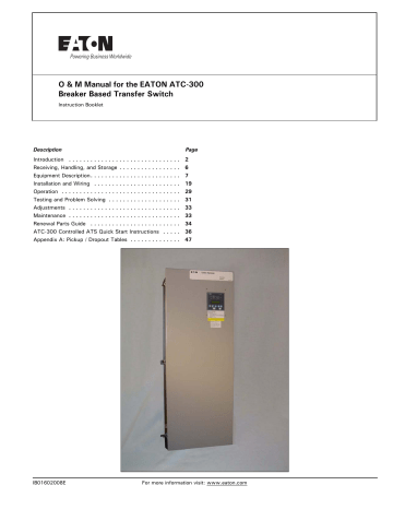 Eaton Cutler-Hammer ATC-300 Instruction Booklet | Manualzz