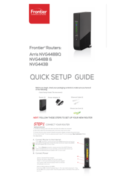 Frontier Arris NVG443B - Quick Setup guide