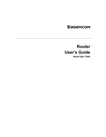 SAGEMCOM Fast 2864 User Manual | Manualzz
