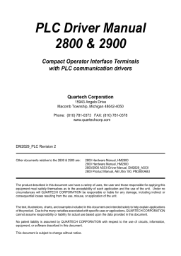 Quartech 2800 - Manual, Product Manual, User manual