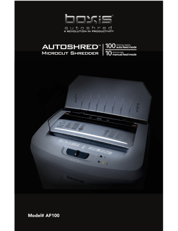 Boxis Autoshred AF100 User Manual | Manualzz