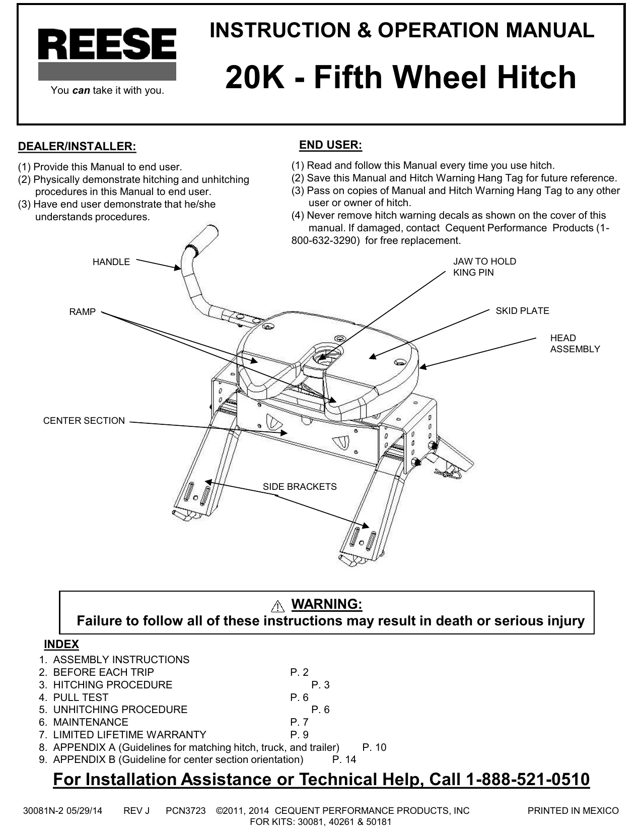 Reese 20K, 30047 Instruction & Operation Manual | Manualzz