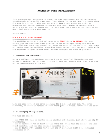 Acom 1500 Replacement Manual | Manualzz