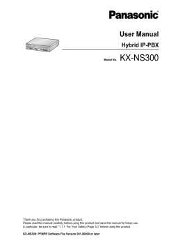 Panasonic KX-NS300 - User manual, Installation manual