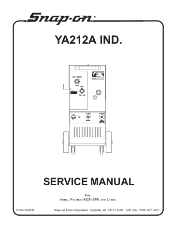Snap-On YA212A Service Manual | Manualzz