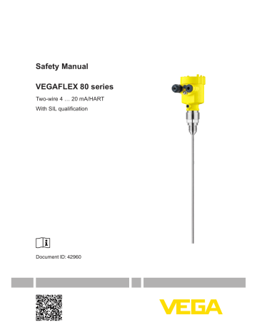 Vega VEGAFLEX 80 series Safety Manual | Manualzz