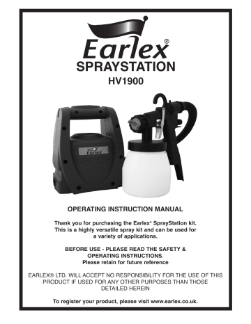 Earlex SPRAY SYSTEM HV 1900 Operating Instructions Manual | Manualzz