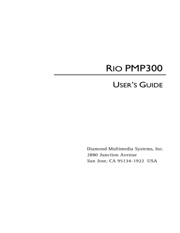 Rio PMP300 Owner Manual | Manualzz