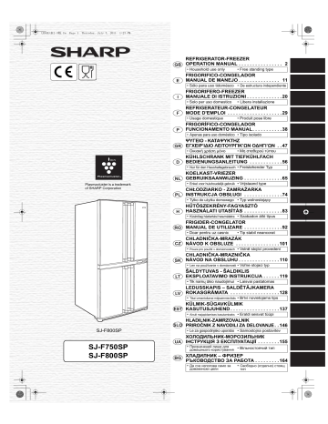 Sharp sj f800 sp sl, SJ-F800SPBK, SJF800SPBK, sjf 750 spsl Manual do ...