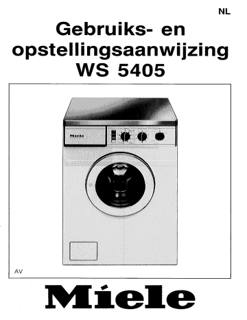 Miele WS 5405 AV de handleiding | Manualzz