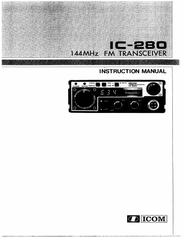 Icom IC-280 Owner Manual | Manualzz