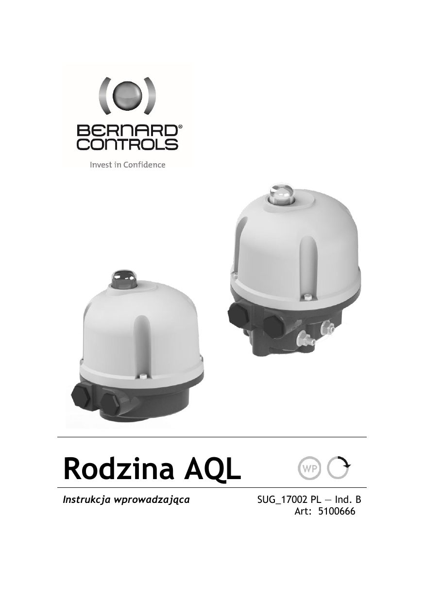Bernard Controls AQ Range AQL Instrukcja obsługi | Manualzz