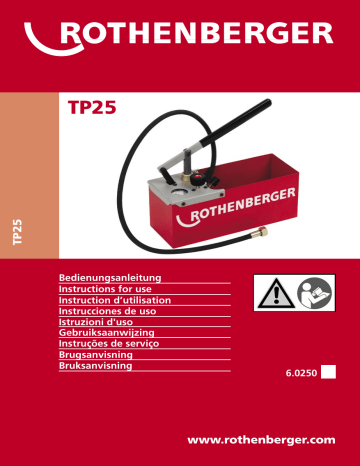 Rothenberger Testing pump TP 25 Manuel utilisateur | Manualzz
