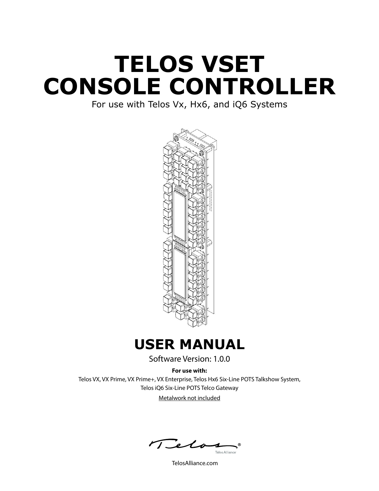 Telos Alliance VSet Console Controller Manual | Manualzz